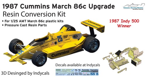 1987 Al Unser Sr. Cummins March 86c Upgrade Indy Resin kit for AMT ...
