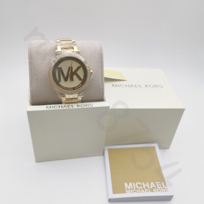 Michael Kors MK5784 Parker Gold-tone Crystal Pave Stainless Steel Women ...