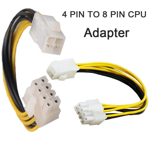 4-Pin to 8-Pin ATX Motherboard CPU Power Supply Adapter Converter ...