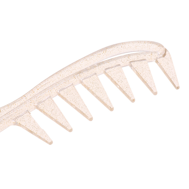 Wide Tooth Shark ABS Comb Curly Hair Salon Hairdressing Comb Hollow Co ...