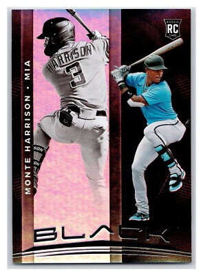 2021 Panini Chronicles Black Monte Harrison ROOKIE #3 Miami Marlins RC ...
