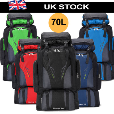 70 Litre 70L Rucksack Backpack Large Waterproof Hiking Travel Luggage ...