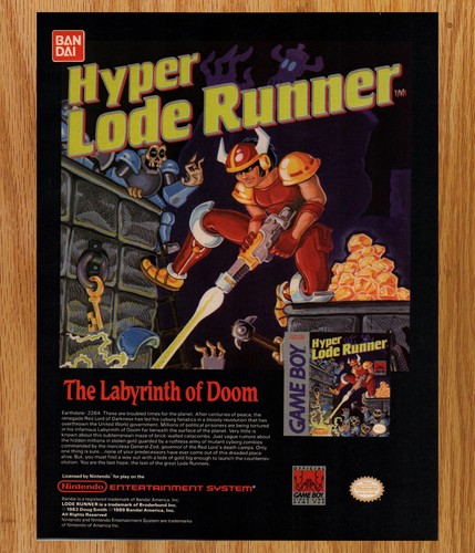 Hyper Lode Runner Gameboy Nintendo - Video Game Print Ads Poster Promo ...