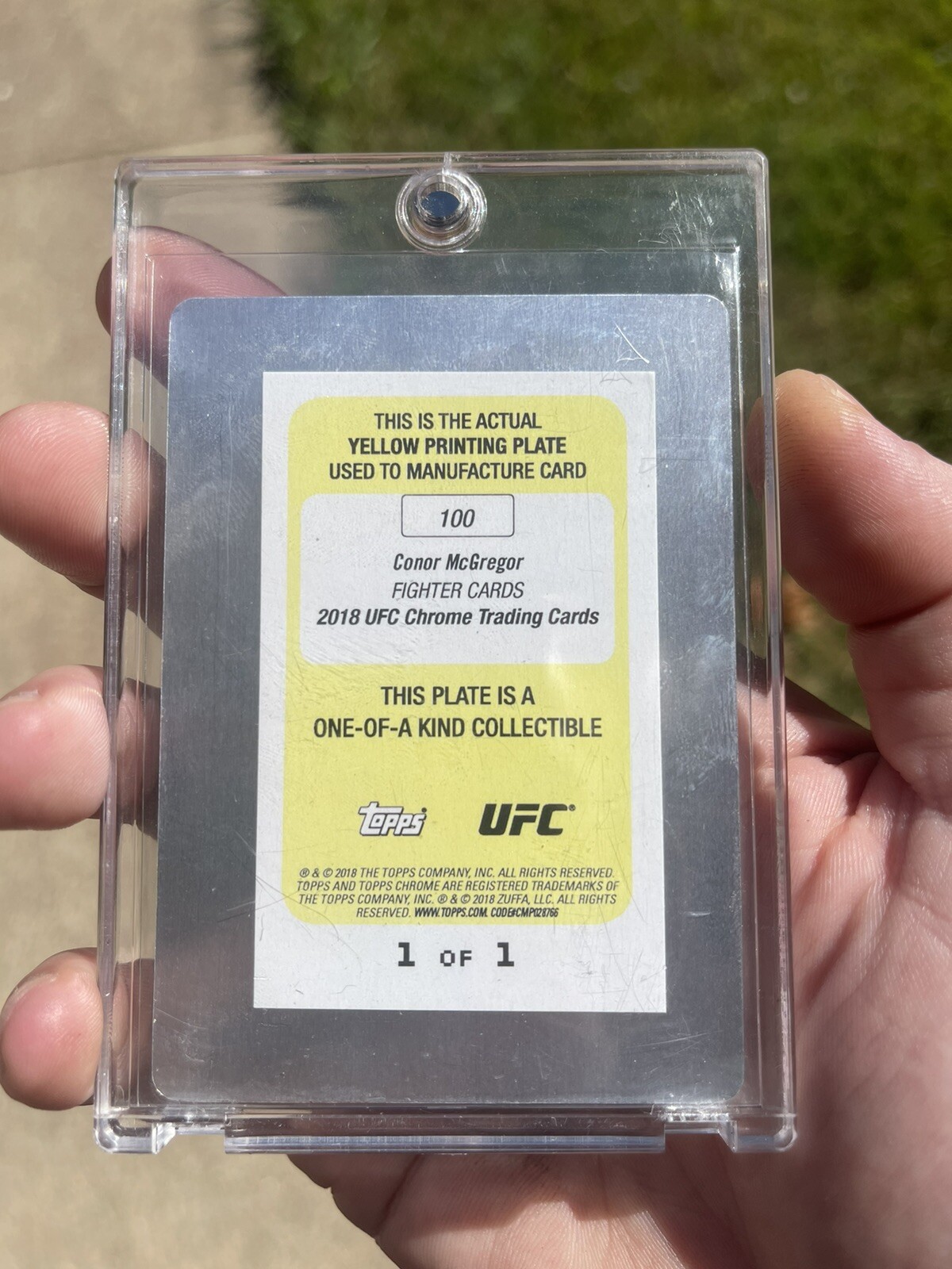2018 Topps Chrome UFC Conor McGregor Yellow Printing Plate #100 1/1 | eBay