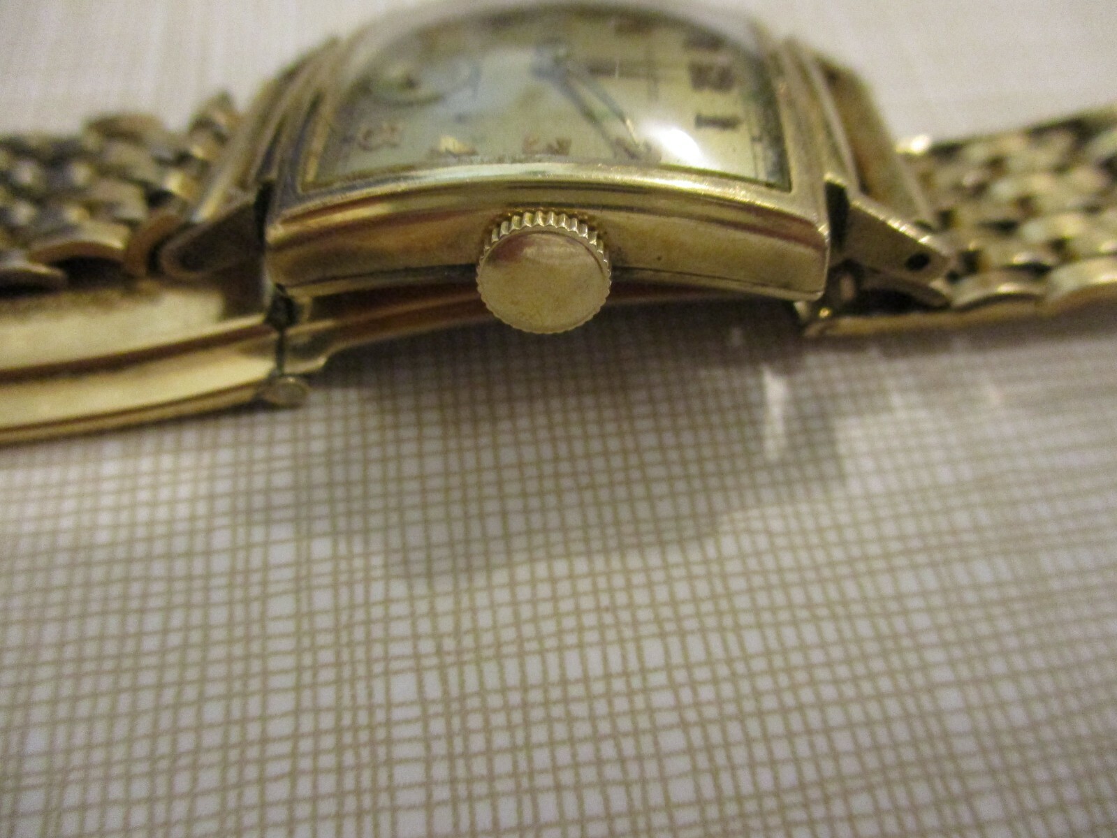 Hamilton Watch (Antique) Rectangle face, stem wind, … - Gem