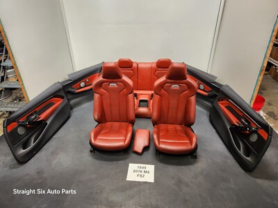 15-18 OEM BMW F82 M4 F32 Coupe RED Full Leather Interior Heated Seats ...