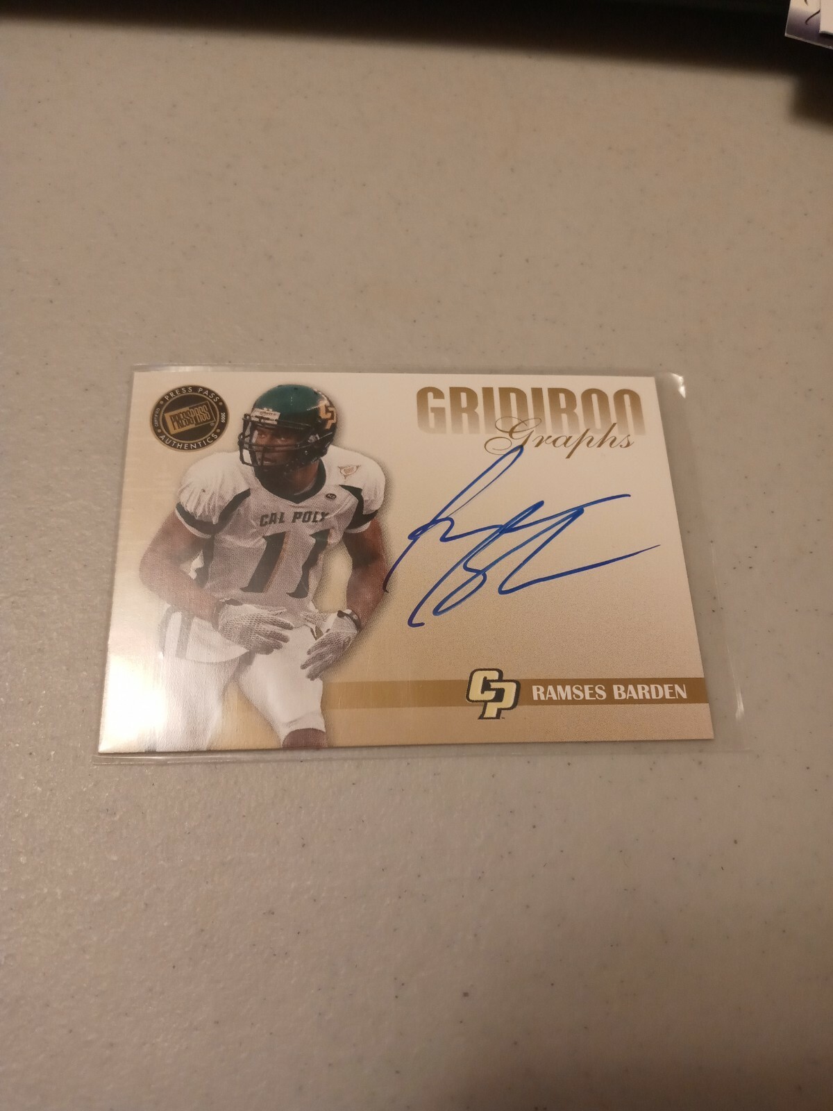 RAMSES BARDEN 2009 PRESS PASS GRIDIRON GRAPHS AUTOGRAPH AUTO | eBay