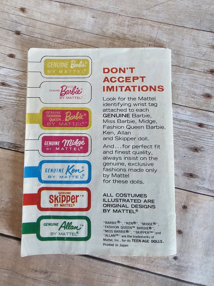 Mattel 1963 Barbie Ken & Friends Exclusive Fashions Catalog Book 1 ...