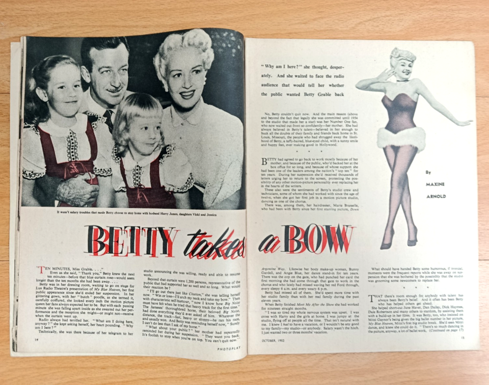 PHOTOPLAY OCTOBER 1952 Debra Paget/Mario Lanza/Esther Williams/Debra ...