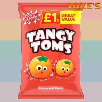 Box of 18 Packs - Golden Wonder Tangy Toms 63g - (£1 Bags) - SPECIAL ...