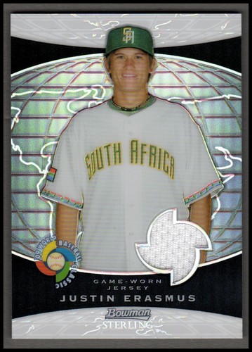 2009 Bowman Sterling WBC Relics Refractors #JE Justin Erasmus Jersey ...
