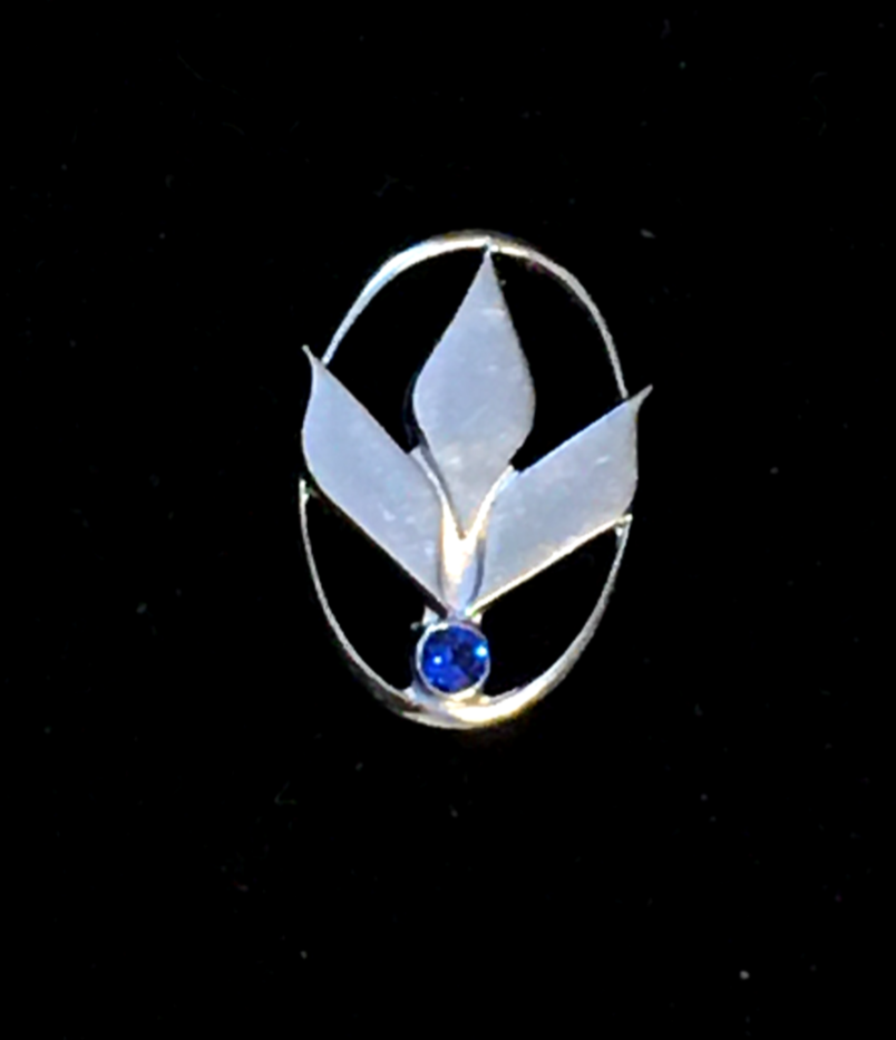 CTO Vintage Sterling Silver Three Leaf Blue Stone Brooch Pin 4.39g | eBay
