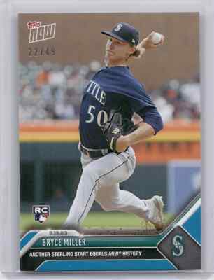 🟦 BRYCE MILLER Rookie Card 2023 Topps Now #285 BLUE Parallel 22/49 ...