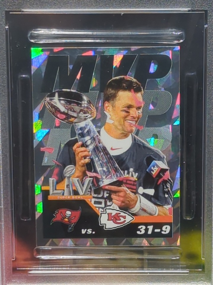 2021 Panini Stickers SB MVP #22 TOM BRADY Cracked Ice RARE PSA 10 Gem ...