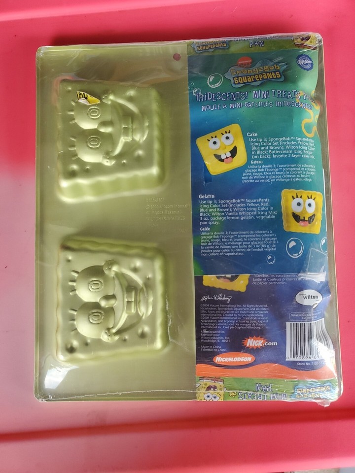 Wilton Iridescent Spongebob Squarepants Mini Cake Pan Treats Gelatin ...