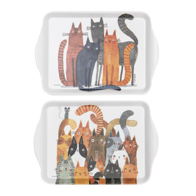2pc Ashdene 21cm Quirky Cats Scatter Food Serving Tray Rectangle Matte ...