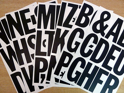 69 x 4 inch (100mm) black sticky letters,self adhesive vinyl letters ...
