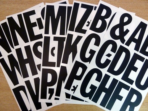 69 x 4 inch (100mm) black sticky letters,self adhesive vinyl letters ...