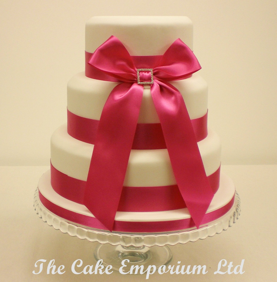 Square Wedding Cakes With Ribbon
