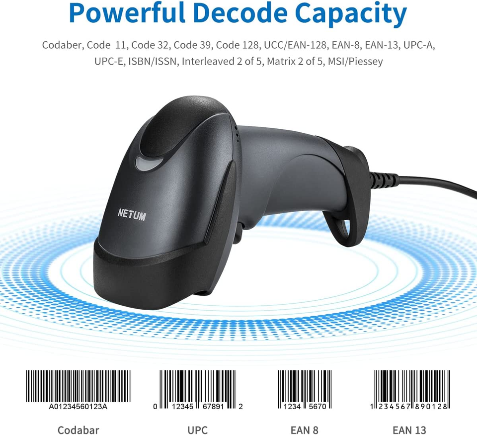 Lettore Codici Barcode Scanner Bar Code Reader a Barre Universale Laser ...