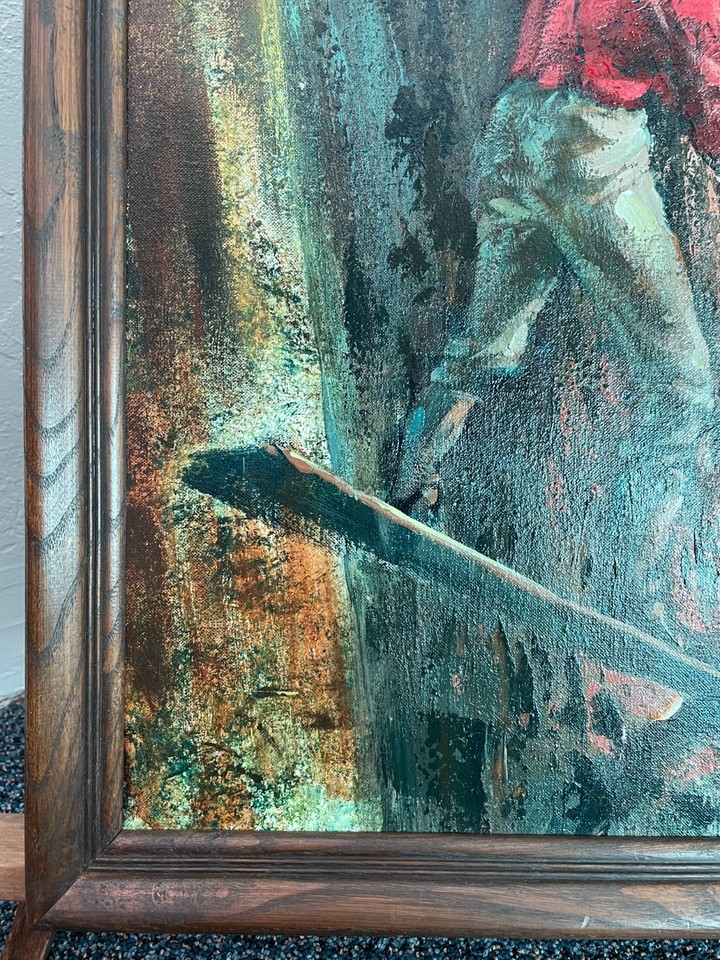 Lyle Tayson Sr. "Trees" Oil on Canvas Painting 18x24 - 1968 Exhibited ...