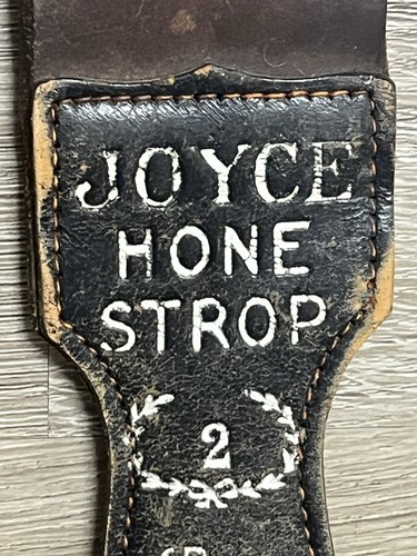 VTG DBL LEATHER JOYCE 17-18” BARBERS STRAIGHT RAZOR SHARPENING STROP ...