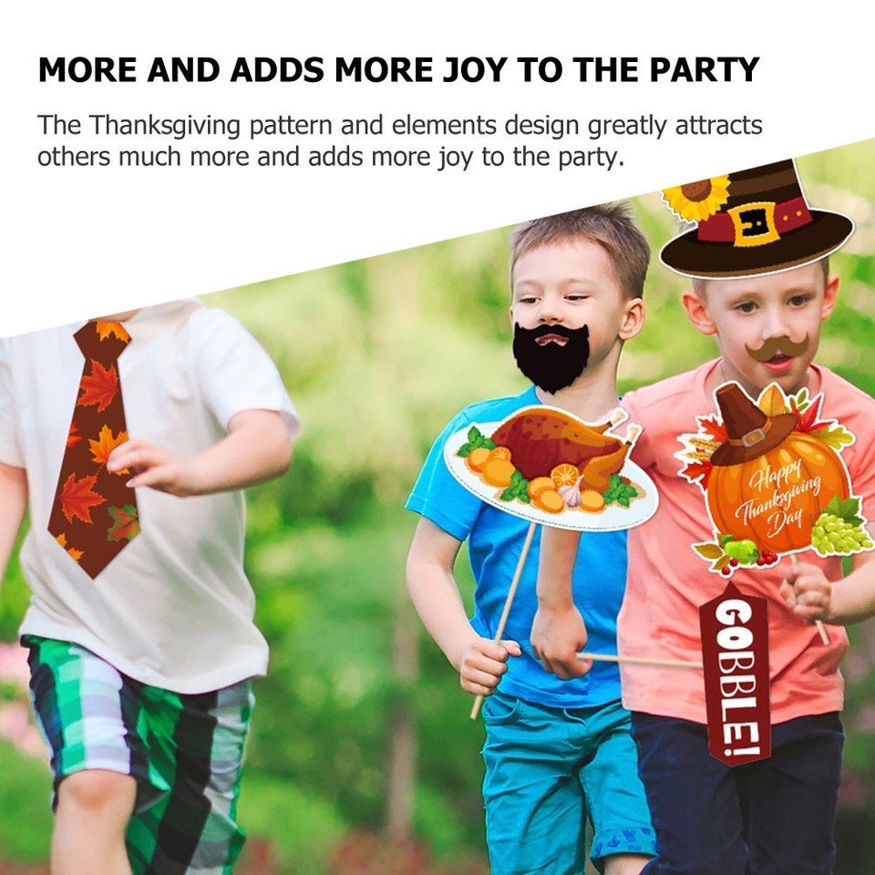 25pcs Thanksgiving Party Hand-held Photo Props DIY Paper Taking Props ...