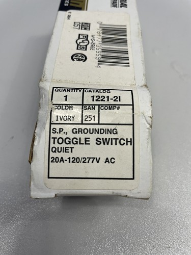 LEVITON 1221-21 20 AMP 120/277VAC SP GROUNDING QUIET TOGGLE SWITCH | eBay