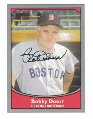 Bobby Doerr AUTOGRAPHED 1990 PACIFIC BASEBALL CARD SIGNED BOSTON RED ...