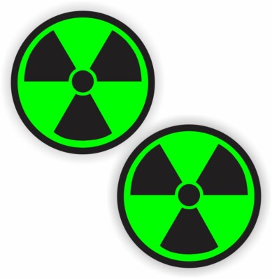 2 pcs Radiation Symbol Hard Hat Decals Label Stickers Nuclear ...