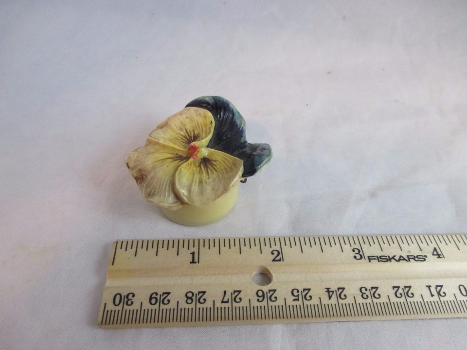 RaRe purple and white flower celluloid Tape measure ; ANTIQUE c1920's ...