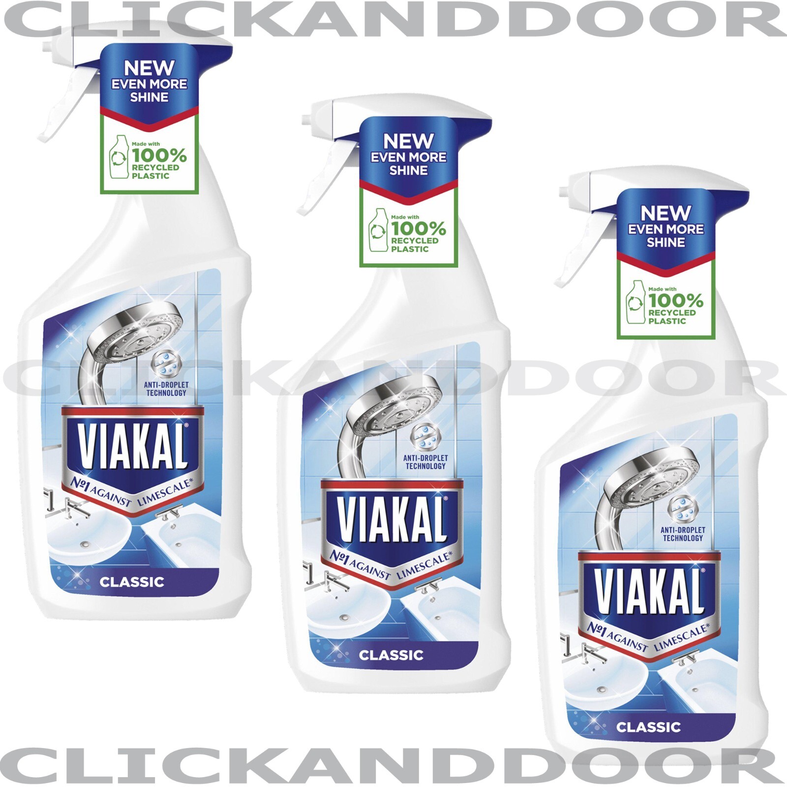 3X Viakal Limescale Remover Spray Bathroom Shower Toilet Tap Sink ...