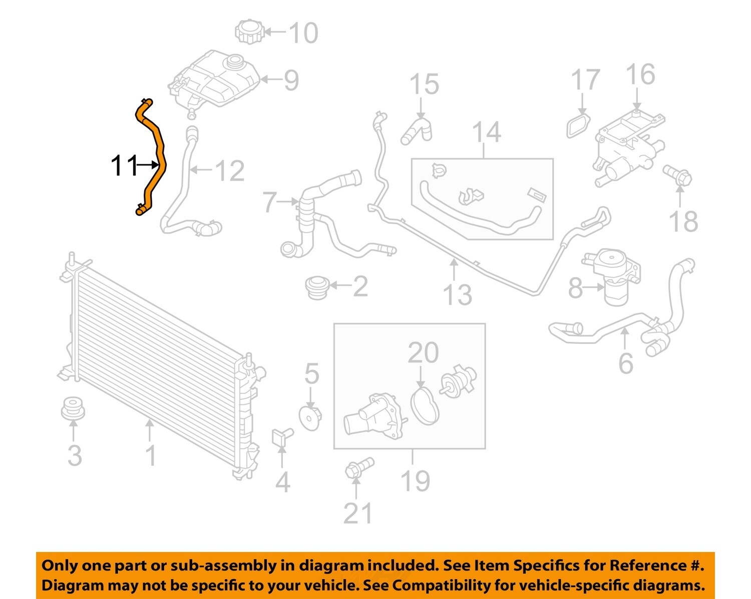 Ford 9T1Z8K276A Genuine OEM Factory Original Overflow Hose for sale ...