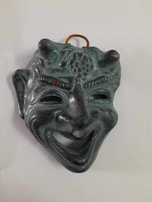 Vintage Bronze Patina Mask of Ancient Greek Comedy & Tragedy Thalia ...