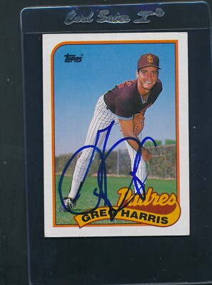 1989 Topps #194 Greg Harris Padres Signed Auto *C7224 | eBay