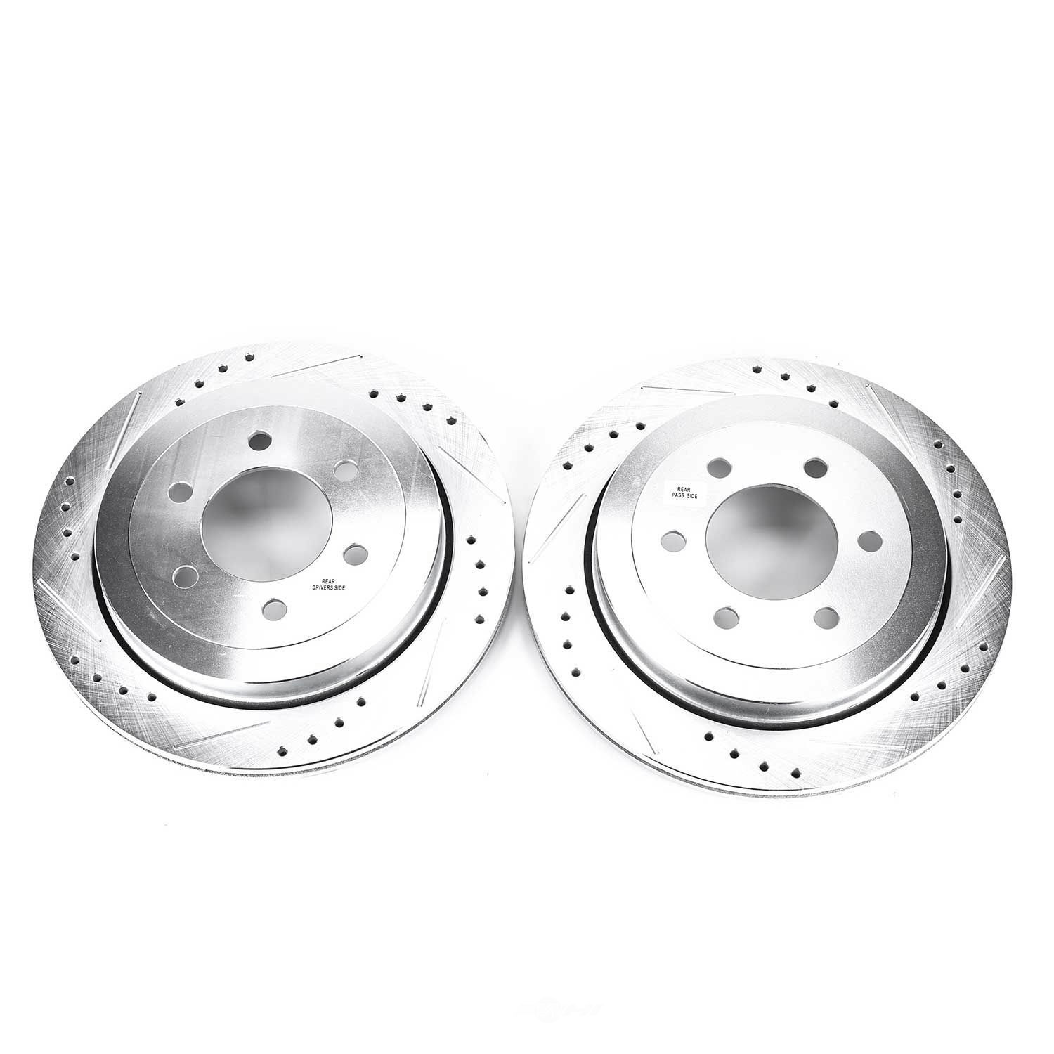 Disc Brake Rotor Set-Rear Drilled, Slotted and Zinc Plated Brake Rotor ...