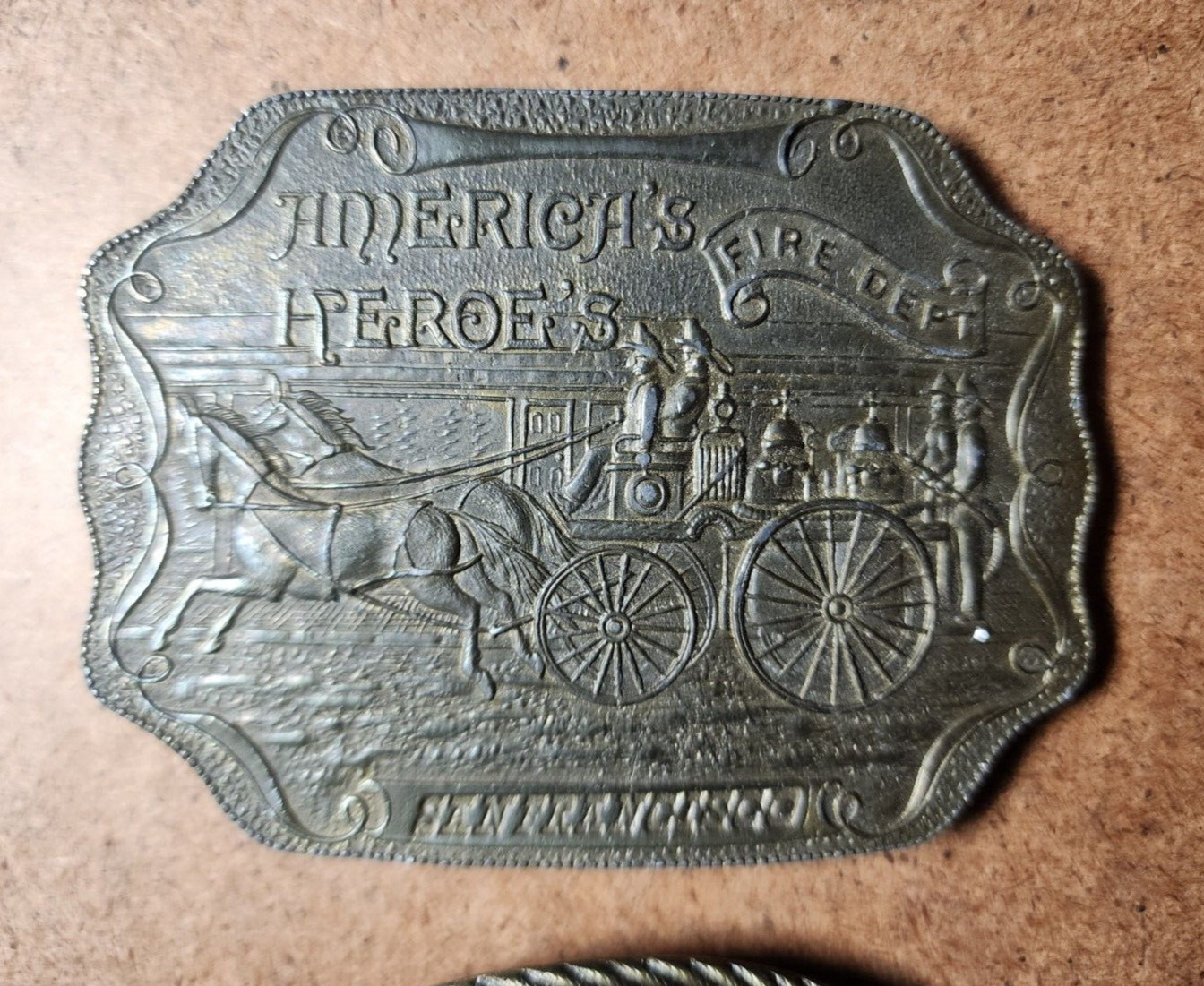 1980 NATIONAL FINALS RODEO NFR BELT BUCKLE & FIRE DEP… - Gem