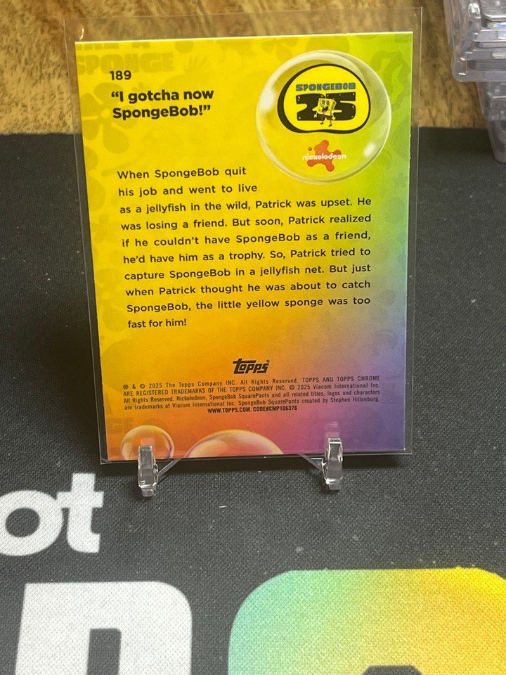 2025 Topps Chrome Spongebob I Gotcha Now Spongebob #/199 Aqua Lava ...