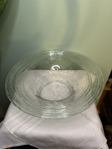 Vintage Steuben Green Threaded Uranium & Bubble Art Glass Bowl. What A ...