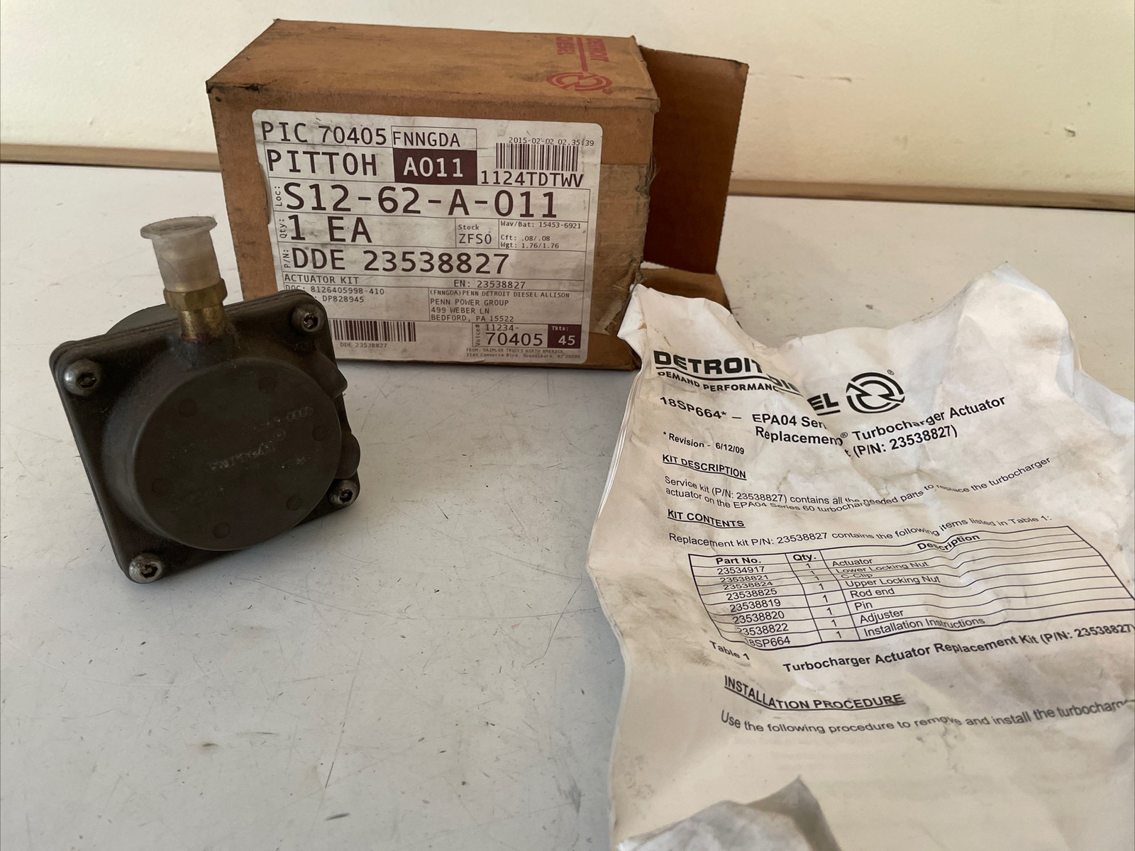 GENUINE DETROIT DIESEL TURBO ACTUATOR 23538827 NEW OEM | eBay