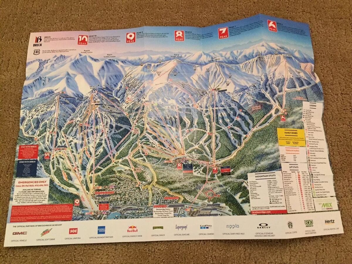 Breckenridge Colorado Ski Resort Map Ski Trail Map Artist Kevin Mastin