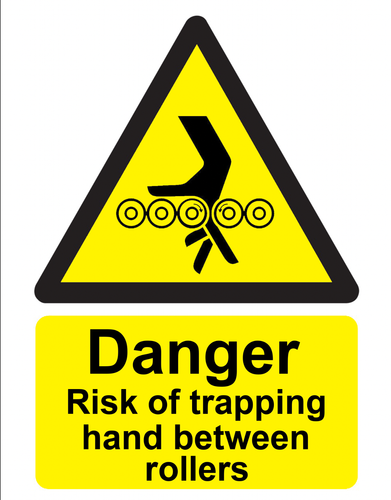 Danger Risk Of Trapping Hand Between Rollers Sign Foamex PVC Sign ...