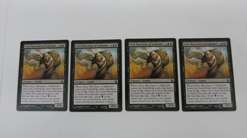 4x GRAY MERCHANT OF ASPHODEL THEROS PLAYSET MAGIC THE GATHERING MTG ...