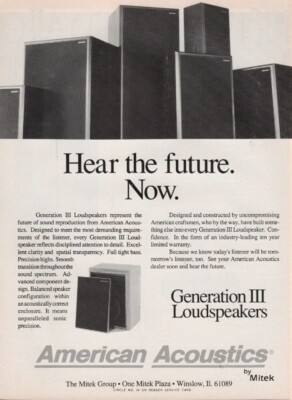 American Acoustics - Generation III Speakers - Original Magazine Ad ...