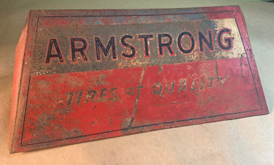 Armstrong Tires Of Quality Metal Sign Oil Gas Service Station Display ...
