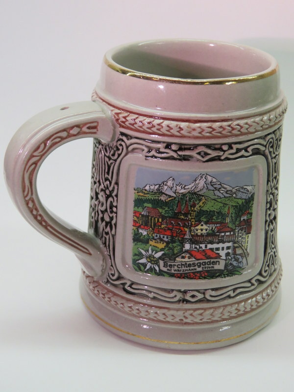 Vintage Beer Stein Mug Gerz Handgemalt Tankard: Munchen, Garmisch ...