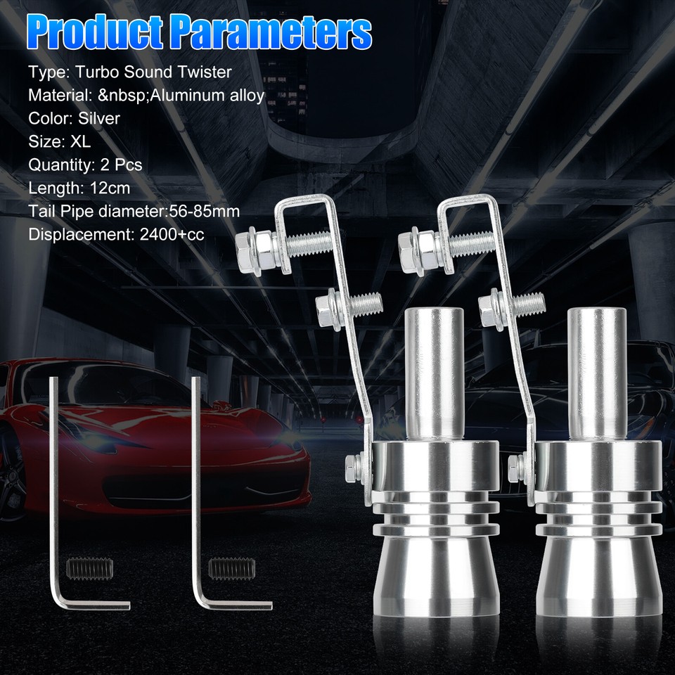 2X Universal Turbo Sound Exhaust Muffler Pipe Whistle Car Oversized ...