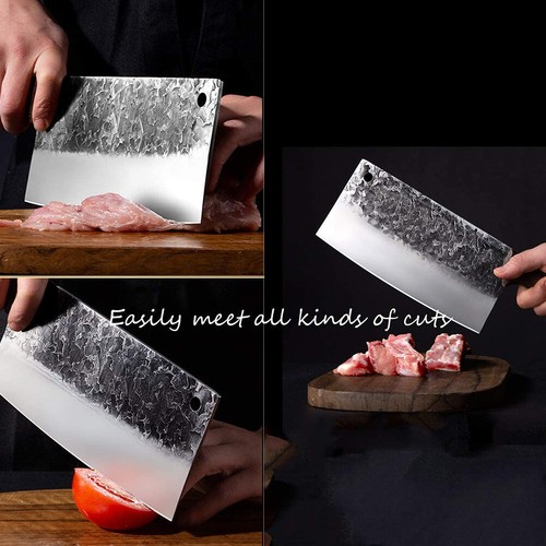 8" Hand Forged Kitchen Chef Knife Heavy Duty Butcher Chopping Cleaver ...