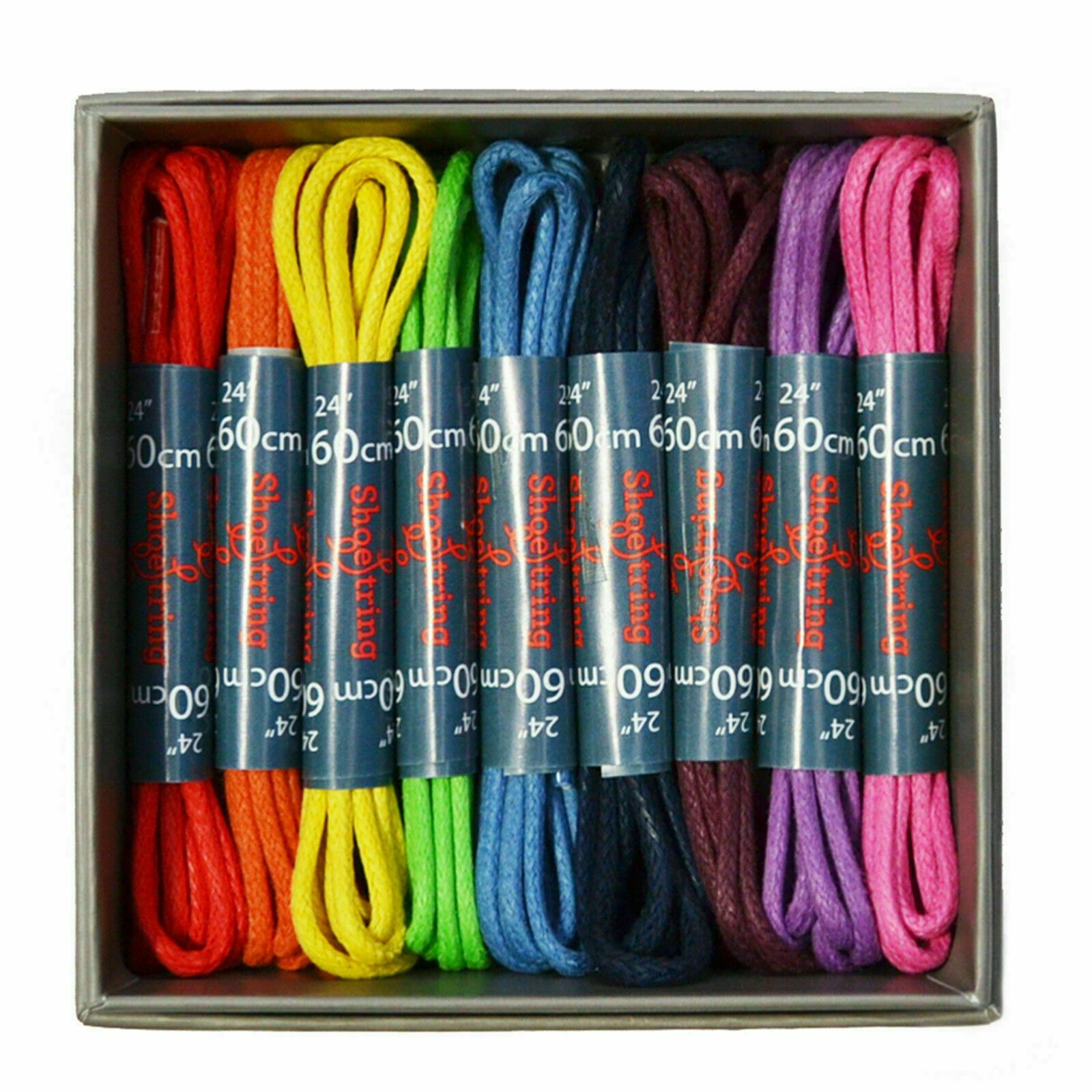 ShoeString Brogue shoelaces - wax laces set of 9 in rainbow colours | eBay