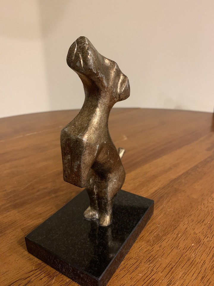 Gold Begging Scottie Schnauzer Dog Sculpture Faceted Statue Marble Base ...